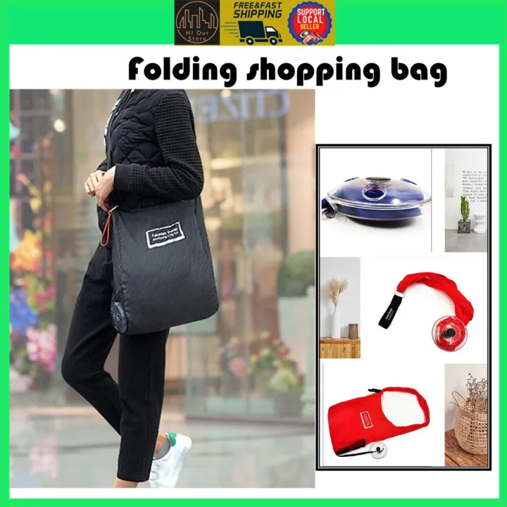 Nautiloop folding bag Roll up shopping reusable Travel Market Recycle ...