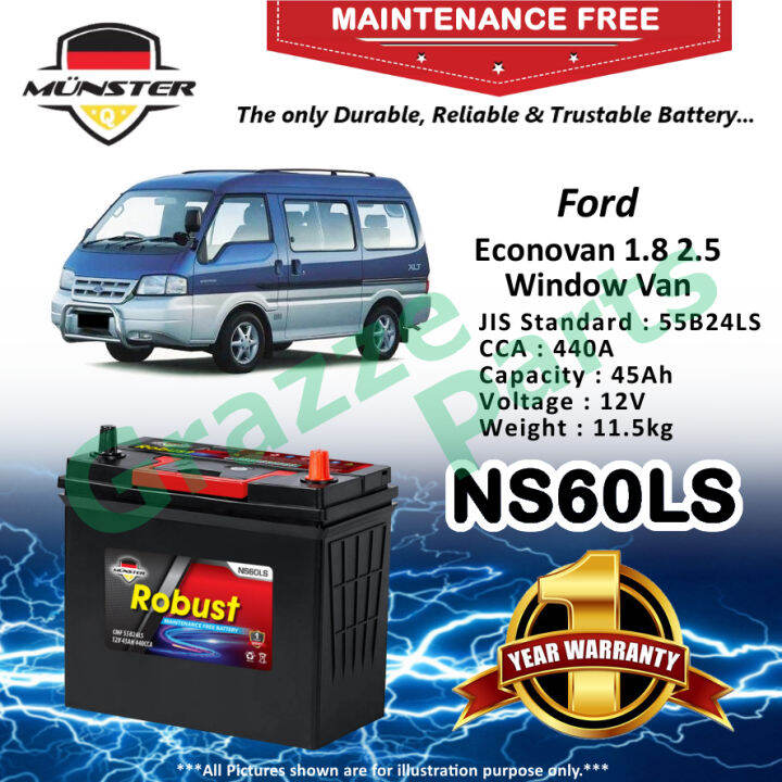 Münster Robust MF CMF NS60LS | 55B24LS (45AH) Car Battery Bateri Kereta ...