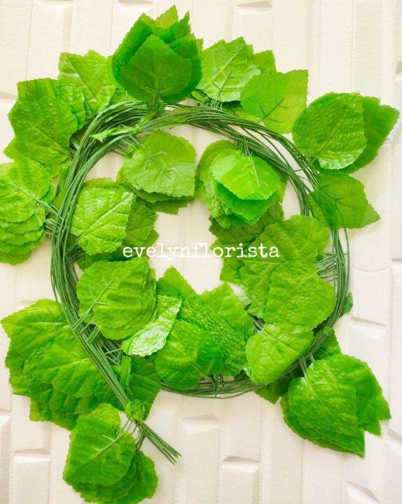 Daun Rambat Anggur Hijau Muda Artificial Hiasan Dinding Tanaman Juntai ...