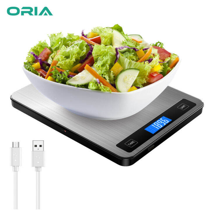 ORIA Digital Weighing Scale 20kg / 1g Kitchen Scale USB Rechargeable ...