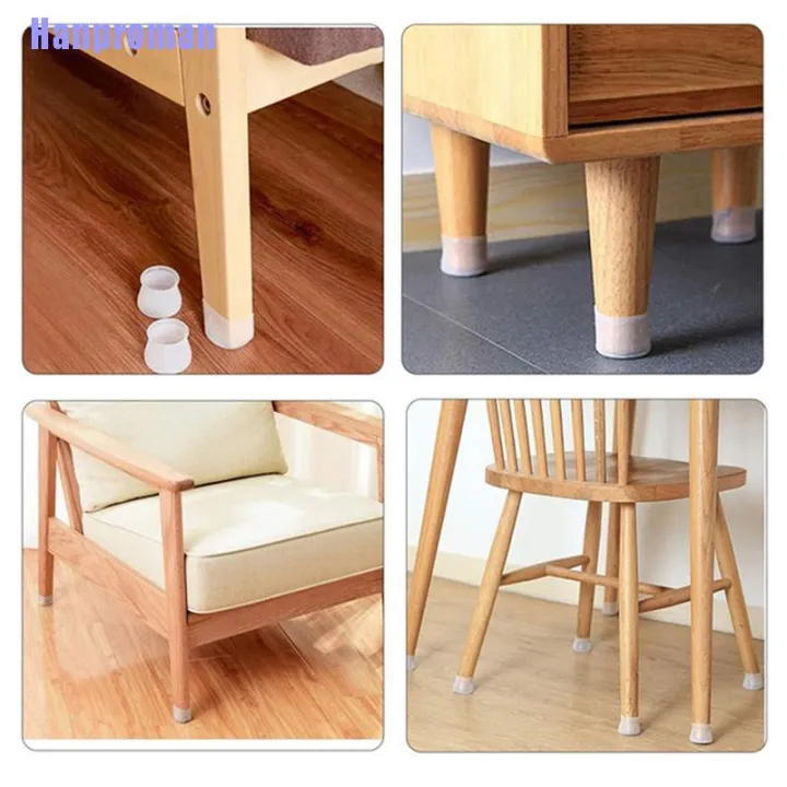 hanproman 4Pcs Anti-Slip Table Chair Leg Silicone Cap Pad Table Feet ...