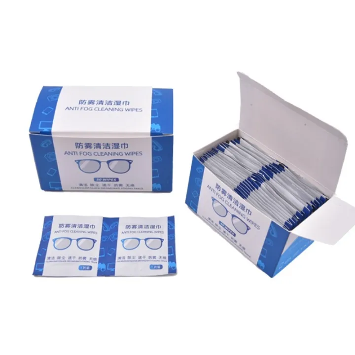 {hot} 50Pcs Anti Fog Wipes for Glasses Pre moistened Antifog Lens Wipe ...