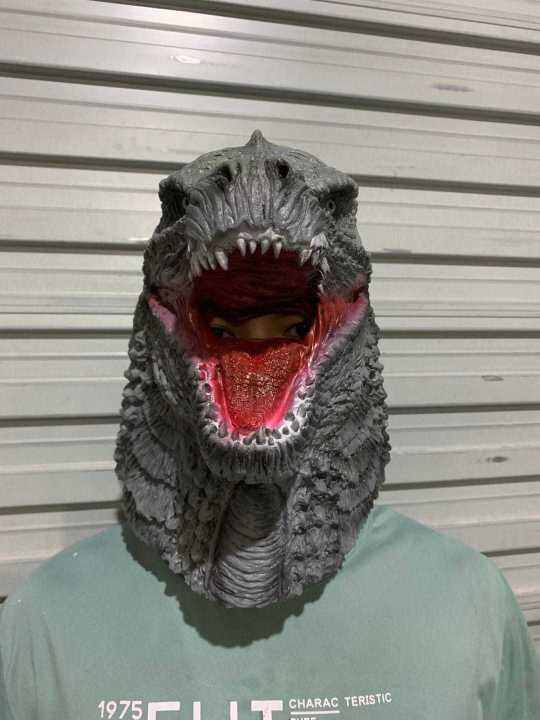 Godzilla mask full face hood Halloween Cosplay comic latex mask pigeon ...