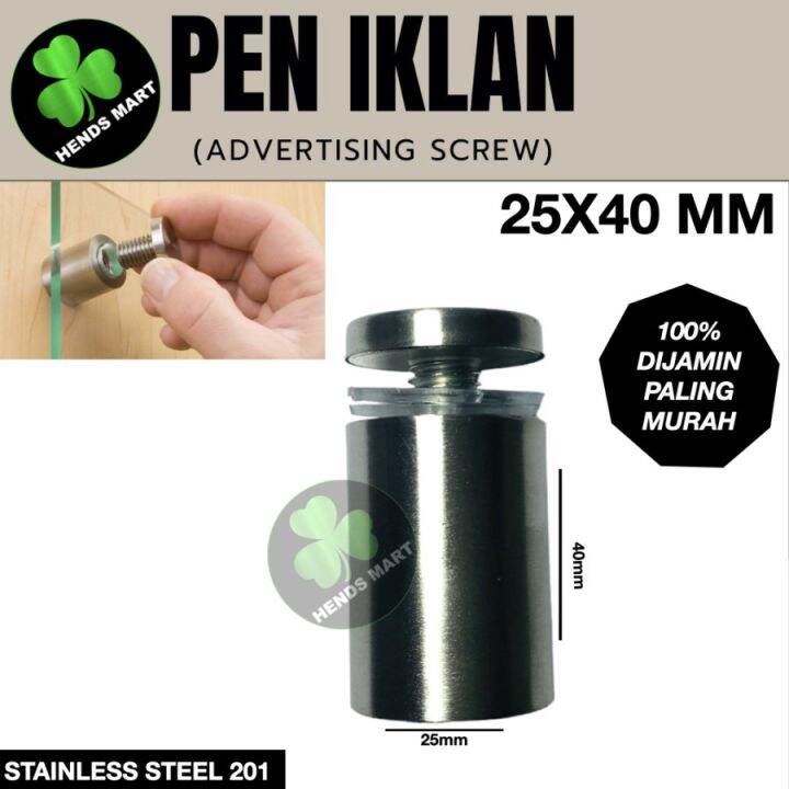 PEN IKLAN 25x40 Stainless / Baut Akrilik Baut Kaca Sign Board 25x40mm ...