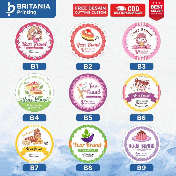 Cetak Stiker Label Kemasan Makanan / Stiker Kemasan Produk Makanan ...