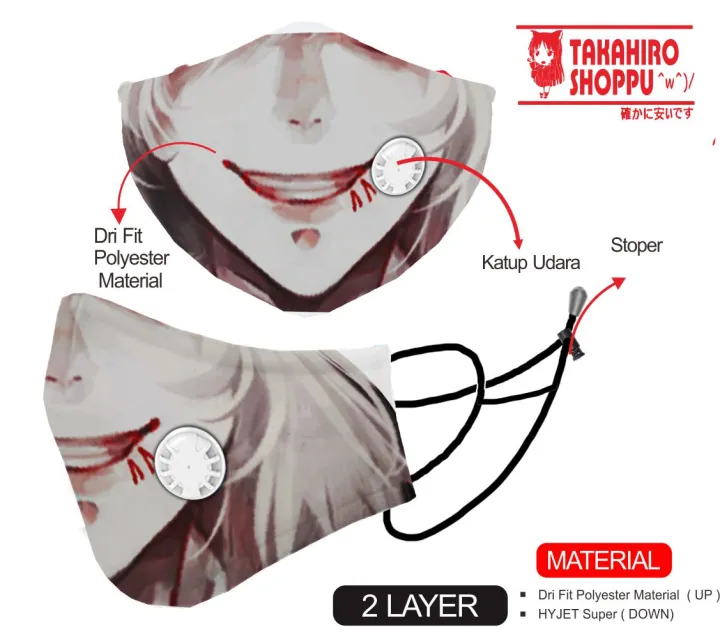 Masker Anime JUZO TOKYO GHOUL N95 2 Ply | Lazada Indonesia