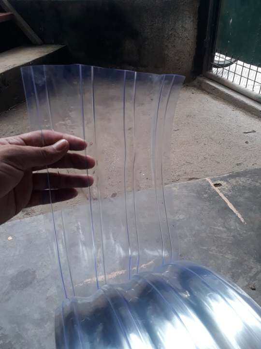 Clear PVC Roll Curtain (185mm W x 1mm T x 70m L) Clear with Ribbed ...