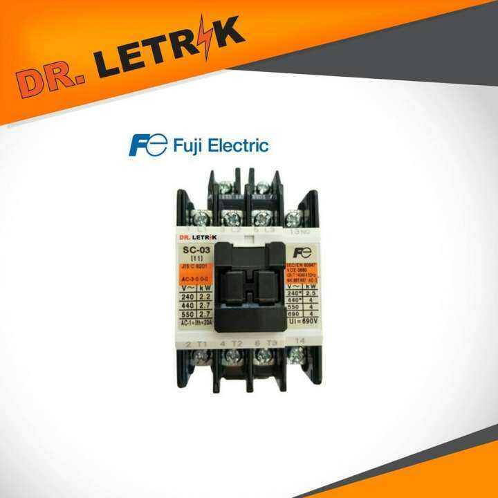 FUJI SC-03 AC3 9A 4KW 5.5HP Magnetic Contactor 240VAC 1NO / 1NC | Lazada