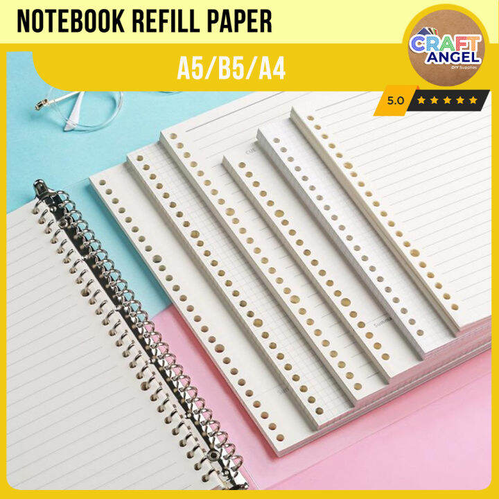 A5 / B5 / A4 Refill Paper 50 Sheets 20 / 26 / 30 Holes Loose-Leaf Notebook Spiral Binder Paper ...