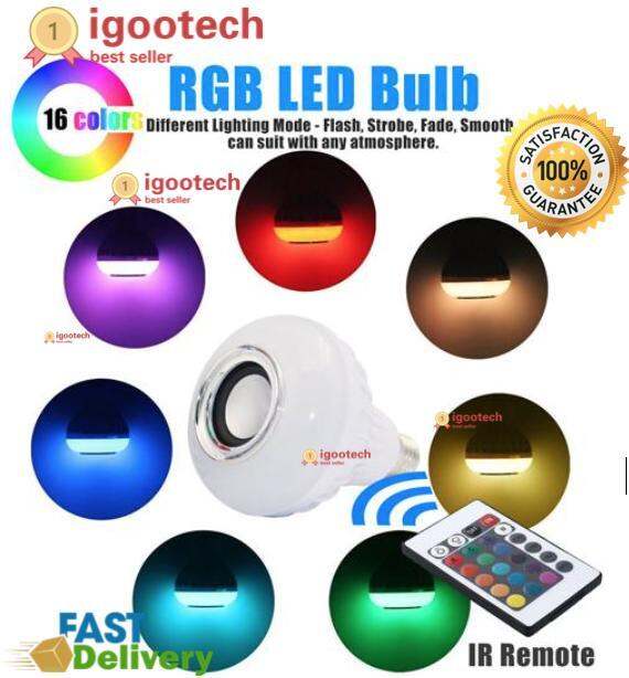 igootech LED music bulb หลอดไฟบลูทูธเปลี่ยนสีได้ ฟังเพลงได้ | Lazada.co.th