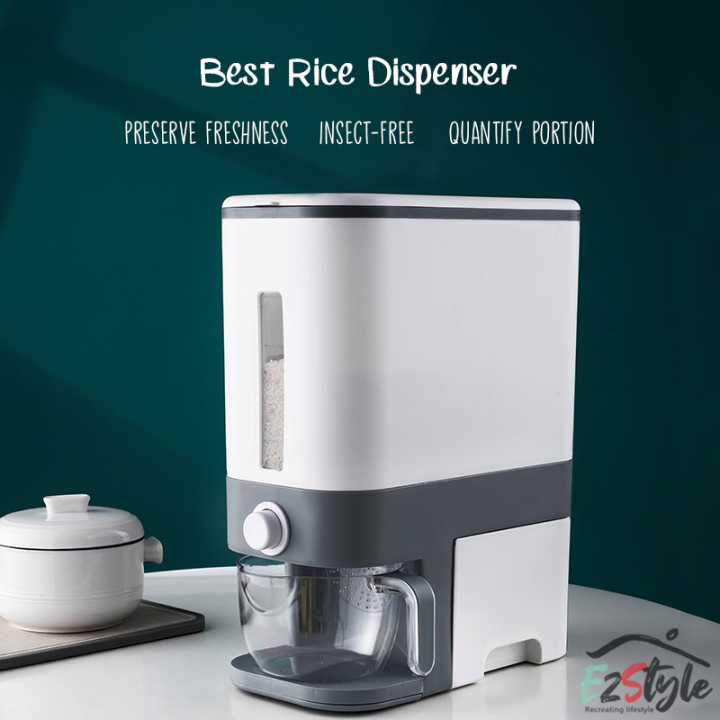 [SG INSTOCK] EzStyle Rice Container Dispenser | 12kg Rice Storage ...