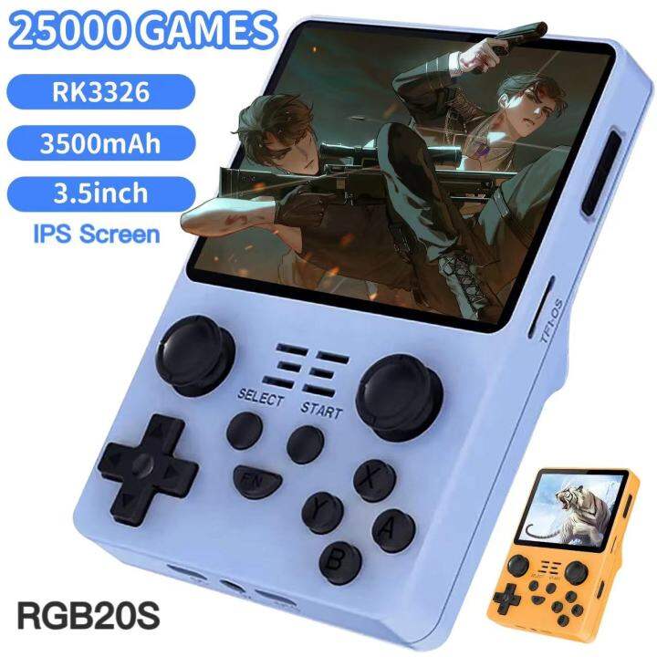 POWKIDDY RGB20S Retro Game Console Open Source System Equipment 3.5-Inch IPS Screen Handheld ...