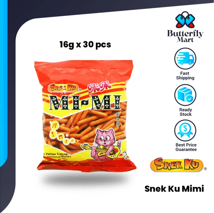 Snek Ku Mimi (16g x 30pcs) Keropok Udang Childhood Snack Makanan Ringan ...