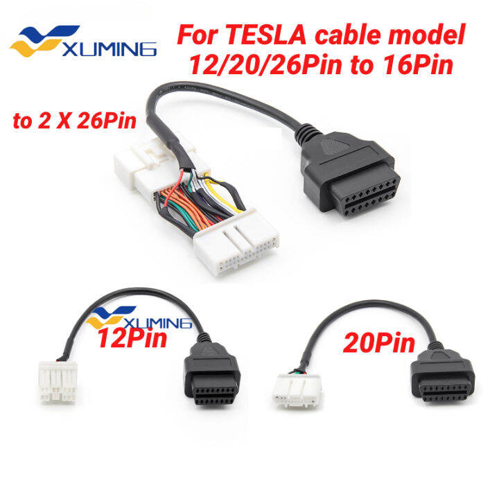 X431 Scanner Tesla Adapter Tesla Model 3/Y OBD2 Adapter - 26 Pin To 16 ...