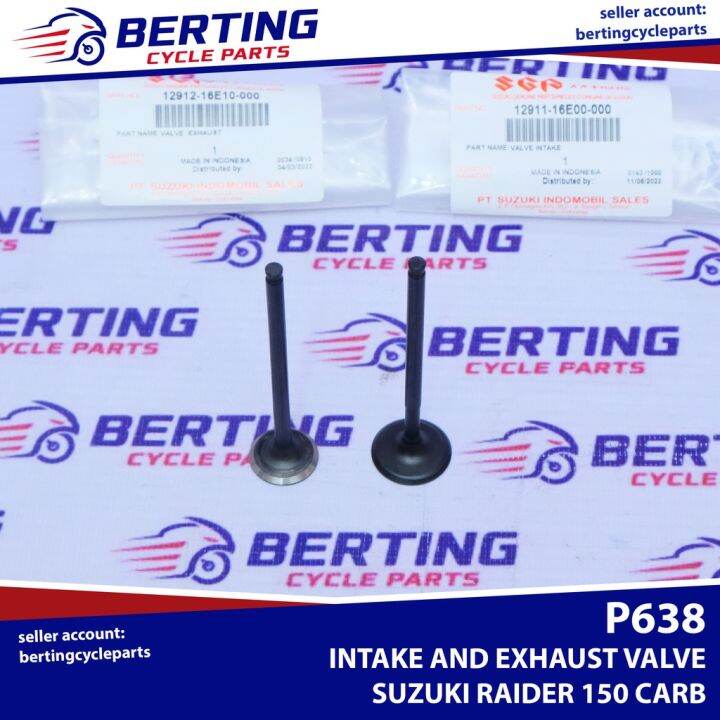 SGP INTAKE EXHAUST VALVE Suzuki Raider 150 Carb Raider 125 Genuine ...