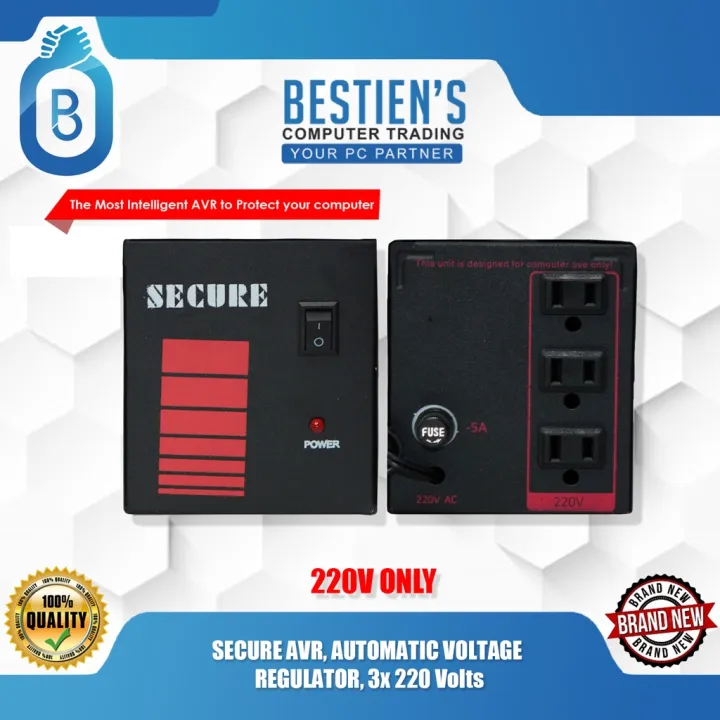 AVR (AUTOMATIC VOLTAGE REGULATOR) SECURE BRAND 3x 220 Volts 500W ...