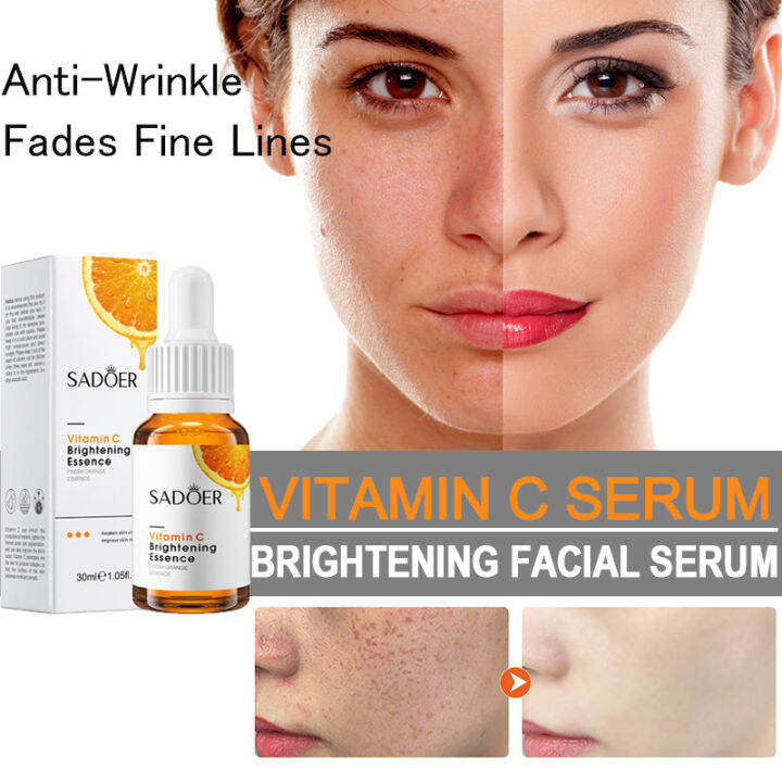 Vitamin C Facial Serum Wrinkle Remover Remove Freckles Fade Dark Spot Lifting Firming Fade Fine ...