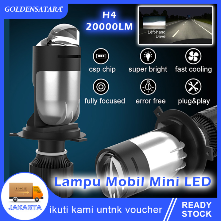 Lampu Led Motor H4 Mini Projector 120W 30000LM / Lampu Mobil Mini Lensa ...