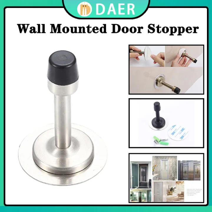 Stainless Steel Wall Mounted Door Stopper NEW Rubber Wall Mounted Door ...