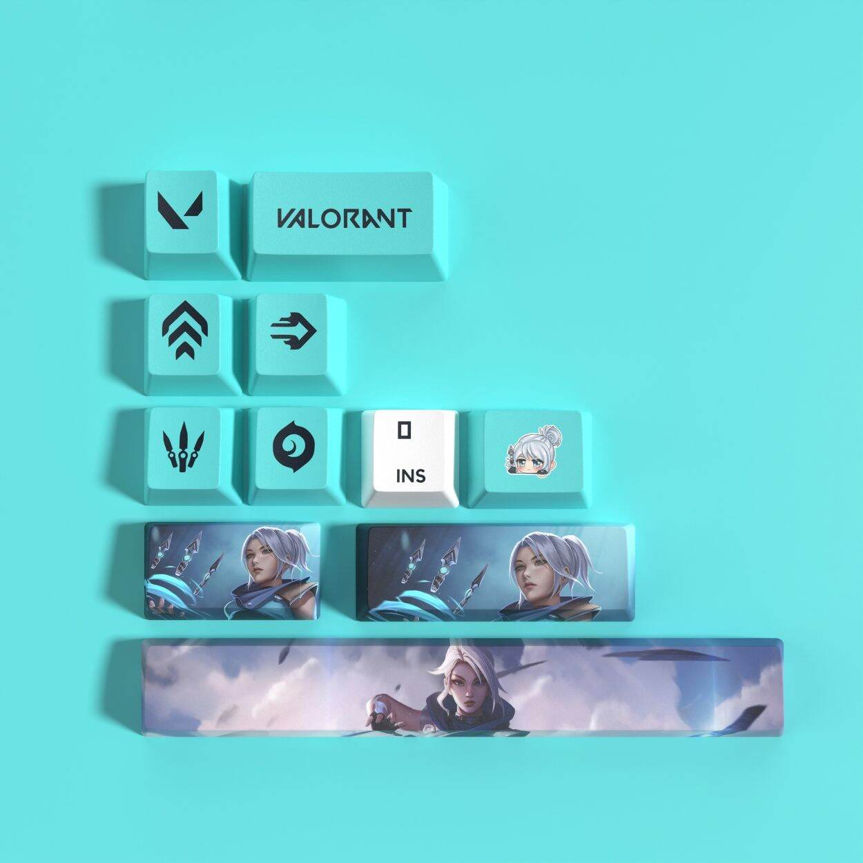 【Miss qi's keycap】Valorant Jett Keycaps Full Set HighPBT Dye Sub ...