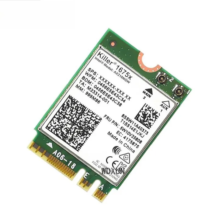 Intel AX210 AX210NGW Killer 1675x AX1675x Wi-Fi 6E 802.11AX Dual Band 2.4G 5G 6G 5374mbps ...