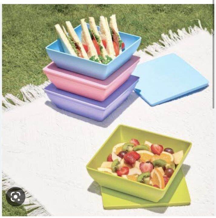 Terlaris Tupperware Zen Med Square 960ml Piring Wadah Saji Cantik ...