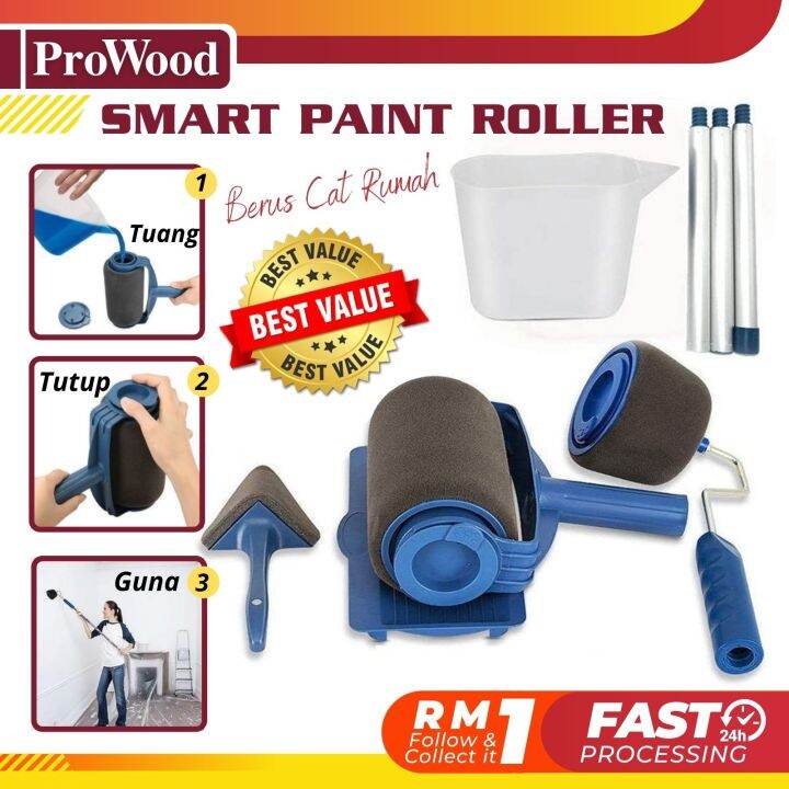 Smart Paint Roller DIY Painting Brush Tool Painting Accessories Alat ...