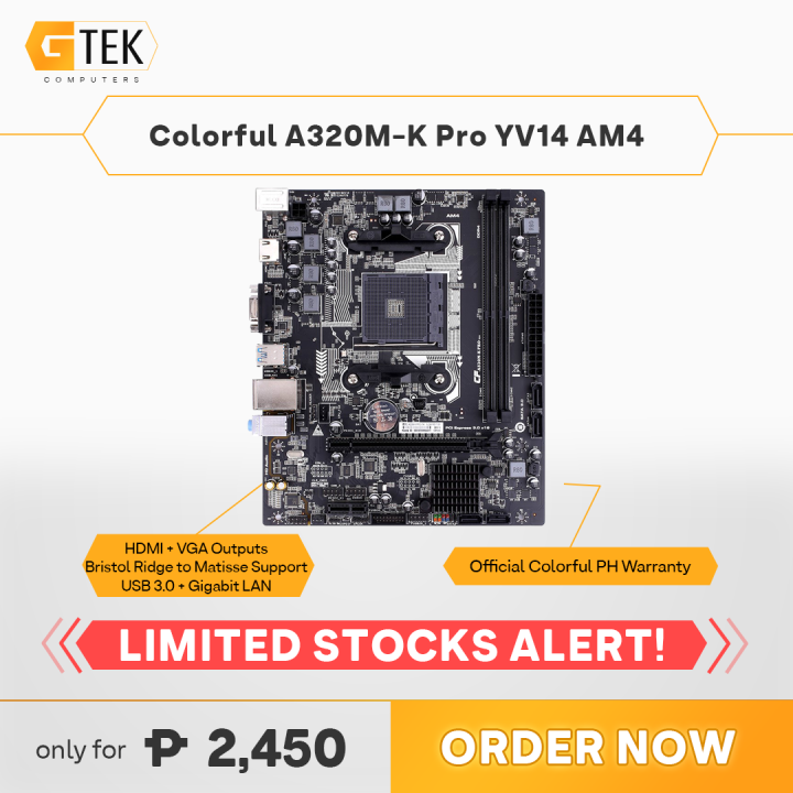 Colorful A320M-K Pro YV14 A320 Ryzen AM4 mATX AMD Motherboard | Lazada PH