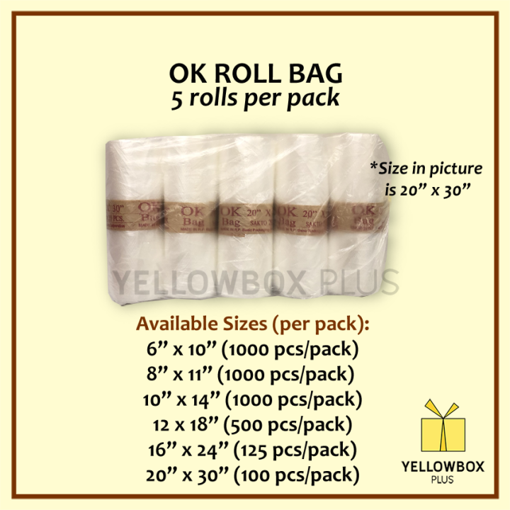 Ok Roll Bag 1 pack All-purpose Multi-Purpose Packing Bag clear plastic ...