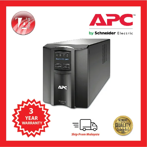 APC SMT1000IC Smart-UPS 1000VA LCD 230V Tower with SmartConnect, Warranty: 3 years for UPS + 2 ...