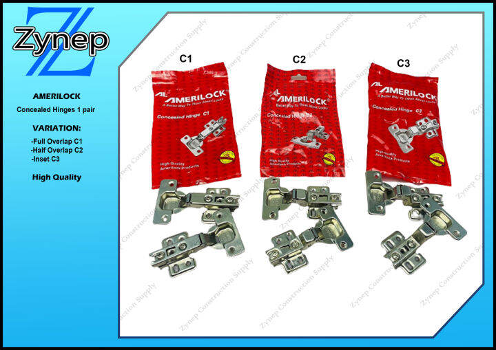 Amerilock Concealed Hinges With Screw1pair Full Overlap C1 Half Overlap ...