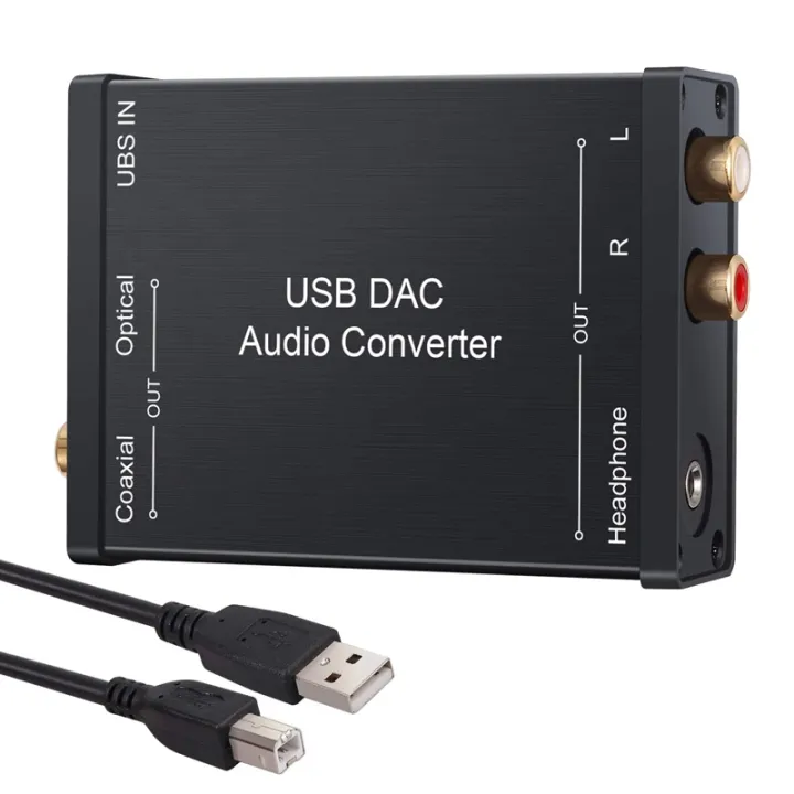 USB to SPDIF Coaxial RCA and 3.5mm Headphone Jack Converter USB DAC ...