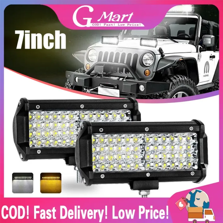 Led Yellow/White Light Bars Spot Flood Beam for Work Driving Off-road ...