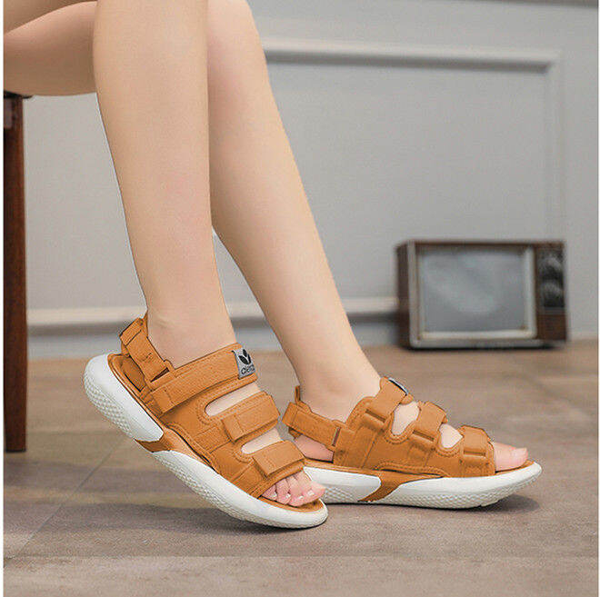 2021 Aierda Korean Casual Summer Comfort Platform Cross Tied Flat ...
