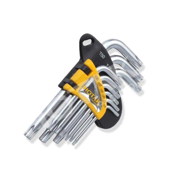 🔥สินค้าขายดี🔥 [Hotak]TORX KEY SET ไขควงหกเหลี่ยมรอบทิศทางแบบหัวดาว 9 ...