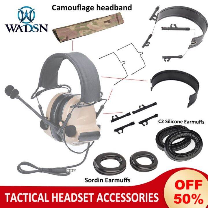 Wadsn Comtact II III Tactical Headset Essories Sordin Silicone Earmuff ...