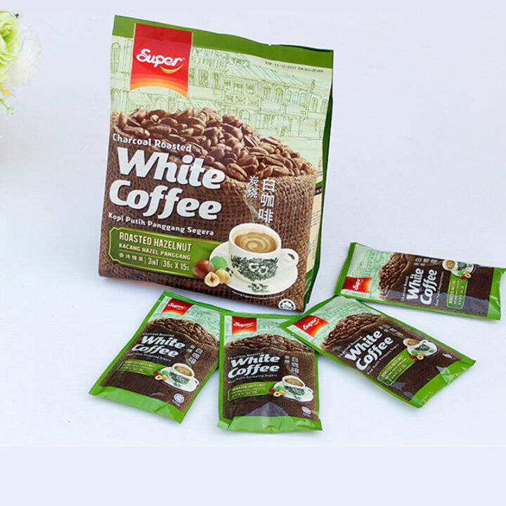 Super Malaysia imported charcoal roasted hazelnut 3-in-1 white coffee powder 540g/ bag | Lazada PH