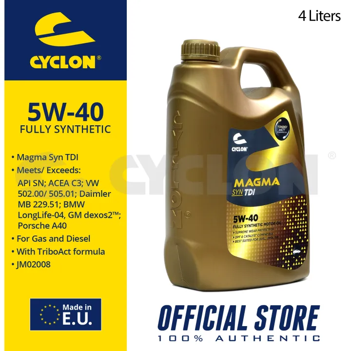 CYCLON Magma SYN TDi 5W40 Fully Synthetic Car Engine Oil for Gasoline ...