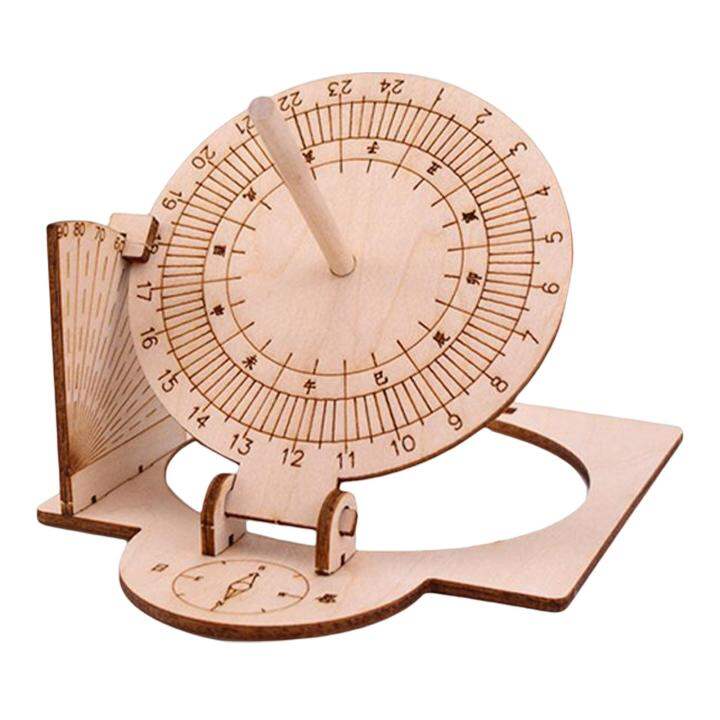 Equatorial Sundial Clock DIY Wooden Scientific Model Functional for ...