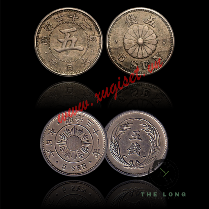 Bộ 2 xu 5 Sen vua MT Nhật Bản - Xu cổ Nhật Bản sưu tập | Lazada.vn