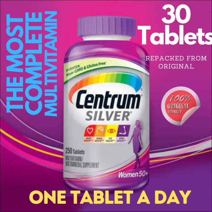 Centrum Silver Women 50+ | 30 TABLETS repacked from original | Expiry 8 ...