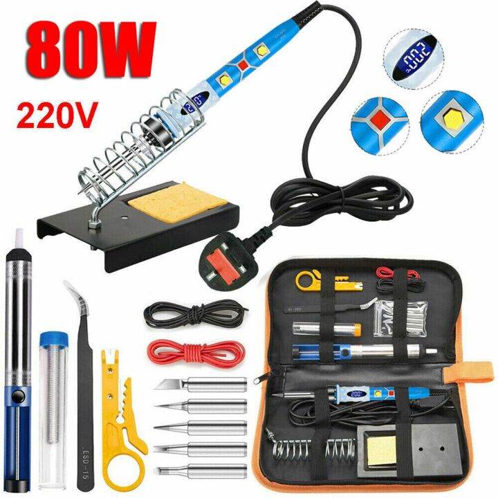 80W 110V 220V Soldering Iron Kit Electronics Welding Irons Soldering ...