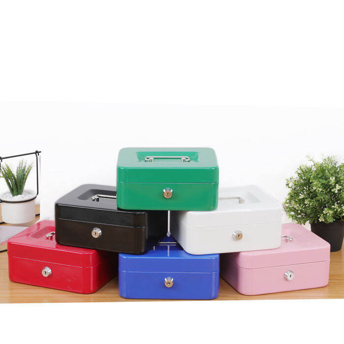 Cash Box with Money Tray, 12 inch,Small Safe Lock Box with Key,Mini ...