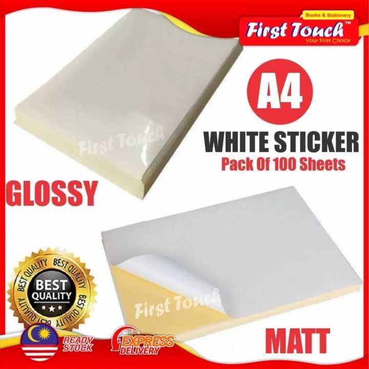 A4 White Sticker Matt / Glossy (100's / pack) | Lazada
