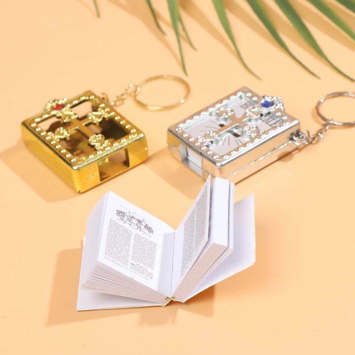 1pcs Mini Keychain English Holy Bible Religious Christian Jesus Cross ...