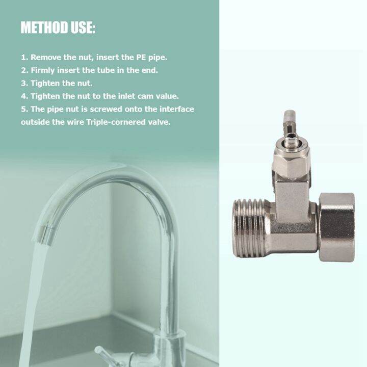 Feed Water Adapter 1/2" to 1/4" Ball Valve Faucet Tap Feed Reverse ...