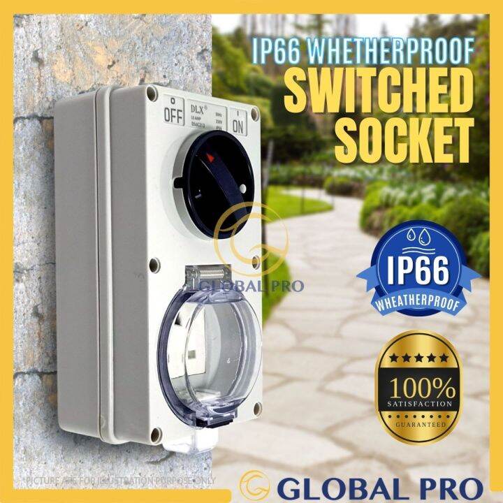IP66 13A Surface Mounting 1 Gang Weatherproof Socket Combination ...