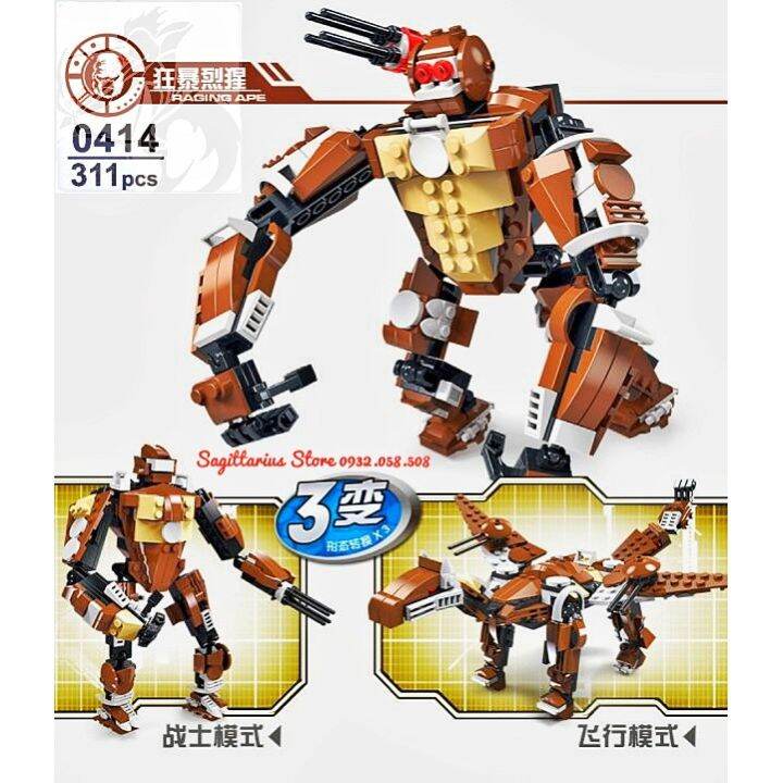 BRICK LEGO COMPATIBLE RAGING APE 3in1 SERI DRAGON KNIGHT PEIZHI 0414 | Lazada Indonesia