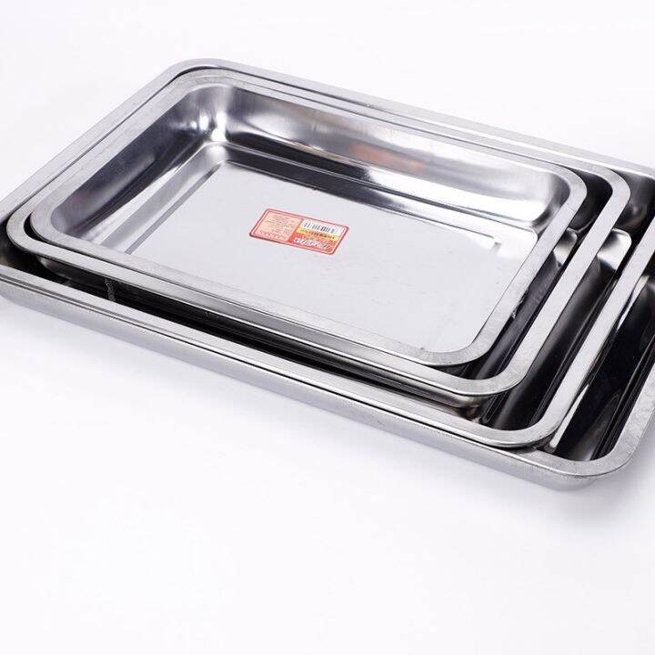 Luxe 1 PC Stainless Steel Tray Rectangular Plate Multi purpose Serving ...