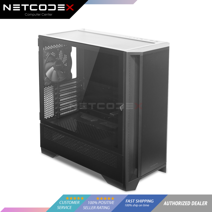 Tecware Edge Air Black 4x 140mm Fans Included ATX Black Desktop Case ...